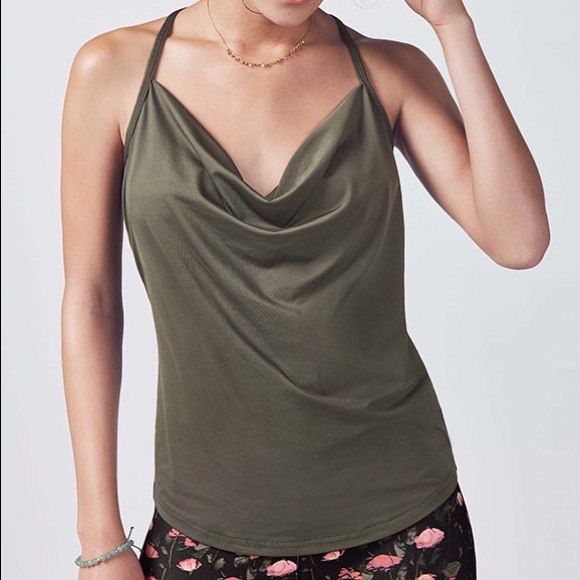 Fabletics | Tops | Fabletics Agustina Green Cowlneck Tank | Poshmark